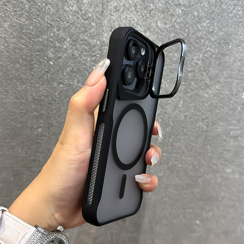 New matte black warrior magnetic 16 Pro Max bracket case compatible for ...