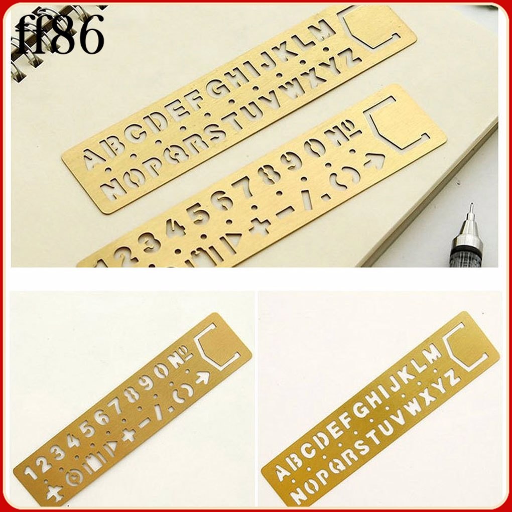 Multipurpose Bookmark Ruler For Creative Brass Multifunctional Stencil ...