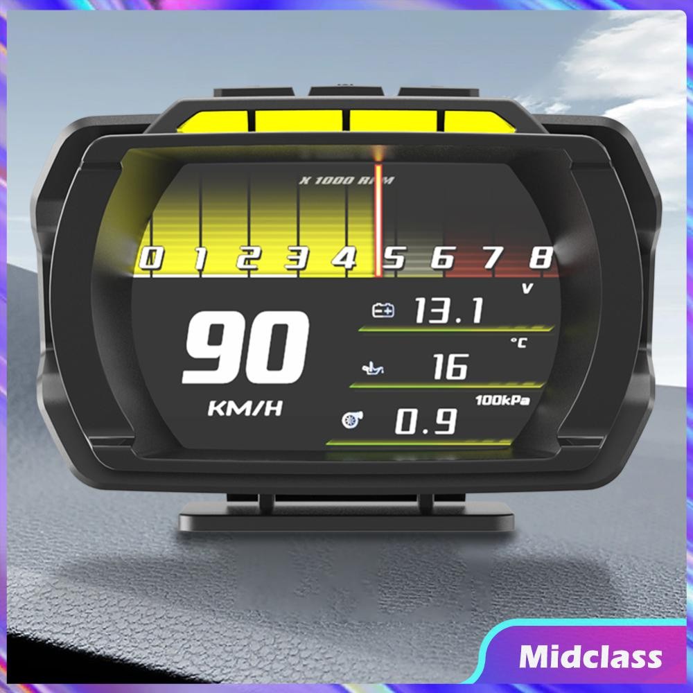 Car Head Up Display Overspeed Alarm OBDII Smart Digital Speedometer LCD Display Water Temp ...