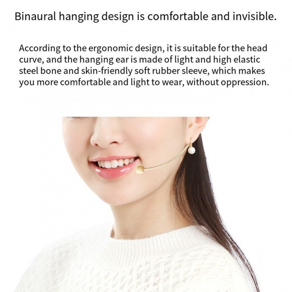 Skin Tone Microphone Bee Loudspeaker Speech Double Hang Ear Wired ...