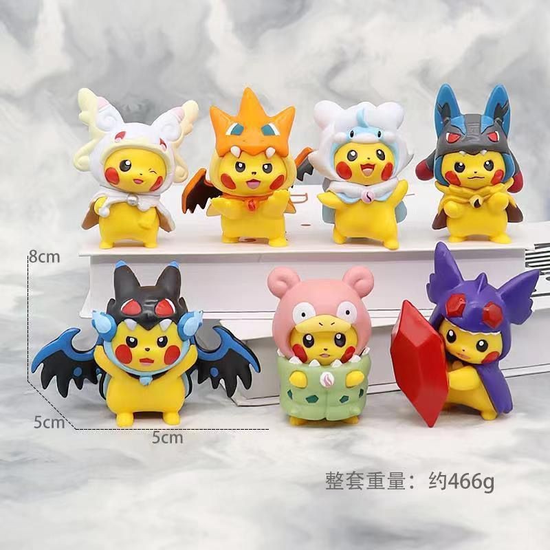 7 Cross-Dressing Pikachu Figures Pokemon Charizard Bat Doll Mystery Box ...