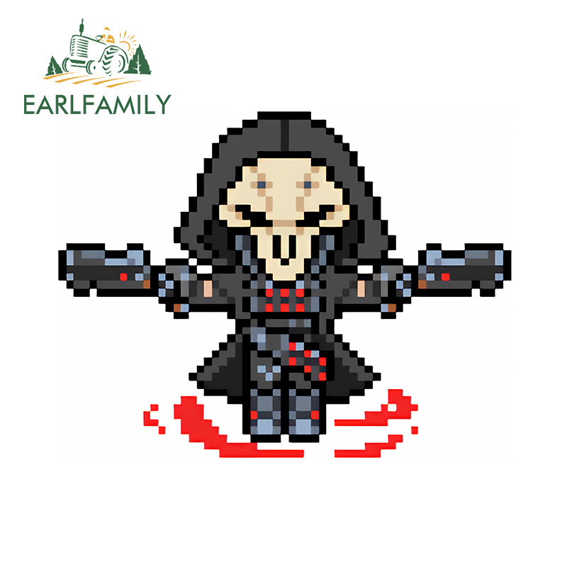 EARLFAMILY 13cm x 9.9cm Overwatch Reaper Pixel Spray Graph Car Stickers ...