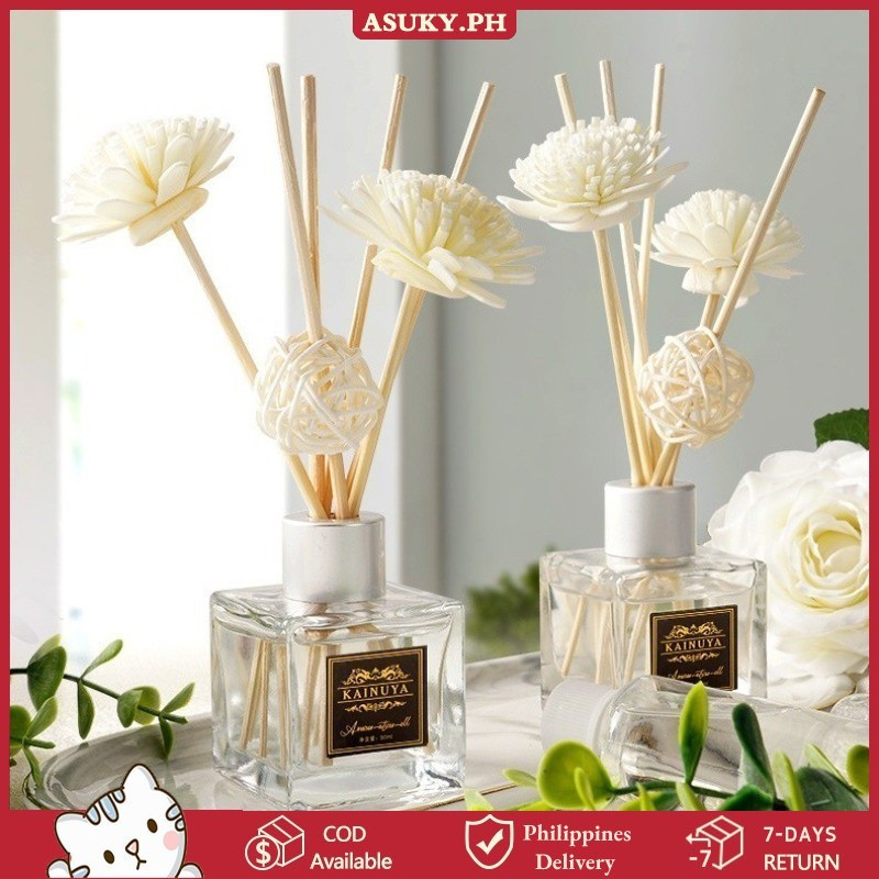 Essential Oil Rattan Diffuser Dried Flowers Scent Air Freshener Bedroom ...