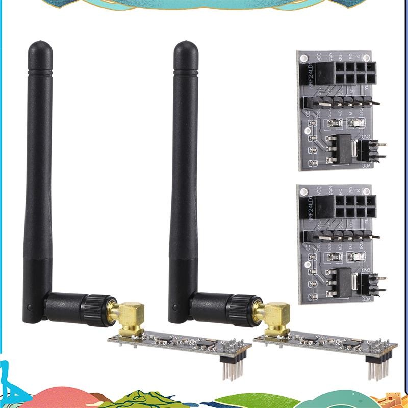 2Pcs NRF24L01+PA+LNA RF Transceiver Module with SMA Antenna 2.4 GHz ...