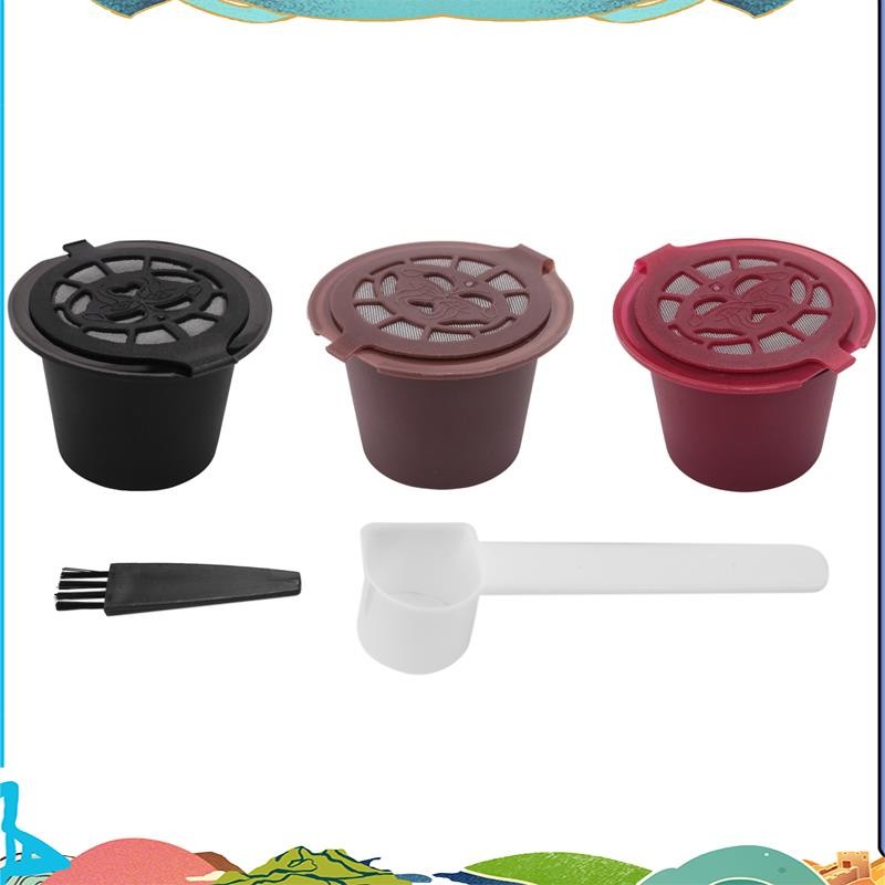 3 Pcs Refillable Reusable Espresso Capsule for Coffee Machine Reusable ...