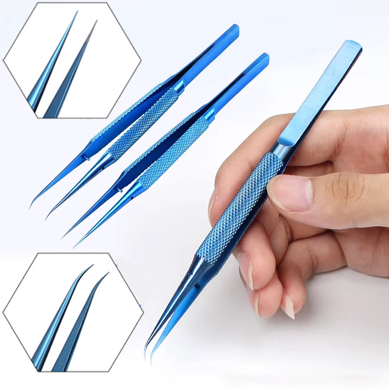 Titanium / Stainless Steel Instrument Ophthalmic Micro Tweezers ...