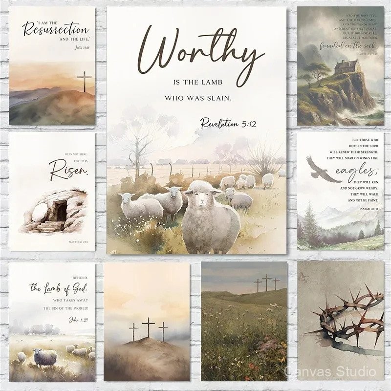 John the Lamb of God Bible Verse Jesus Poster, Canvas Painting ...