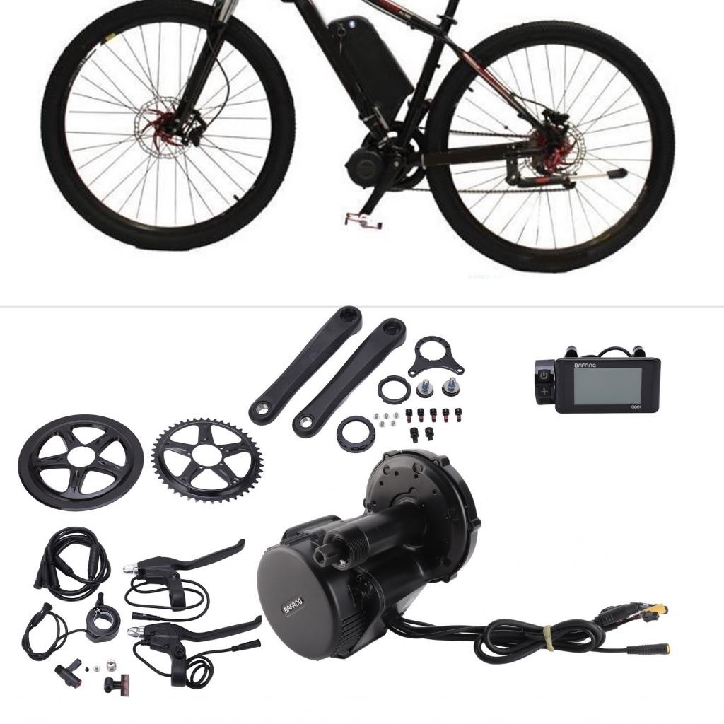 Yekai 36V 500W Electric Bike Mid Mount Motor Conversion Kit with C961 ...