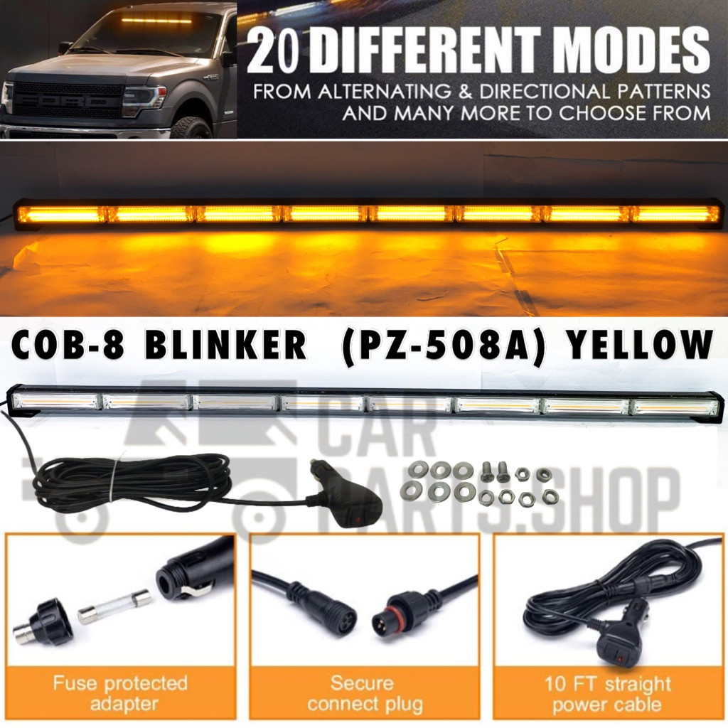 8 LED 20 Mode Flashing Strobe Mode Emergency Warning Vehicle Strobe ...