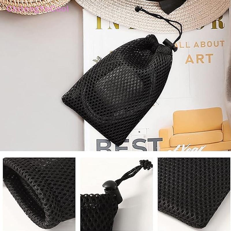 【HGPH】 3Pcs Nylon Mesh Drawstring Storage Pouch Bag Multi Purpose ...
