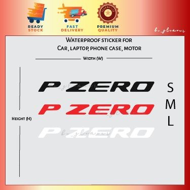 P Zero logo sticker reflective stiker motor bike helmet laptop Kereta ...