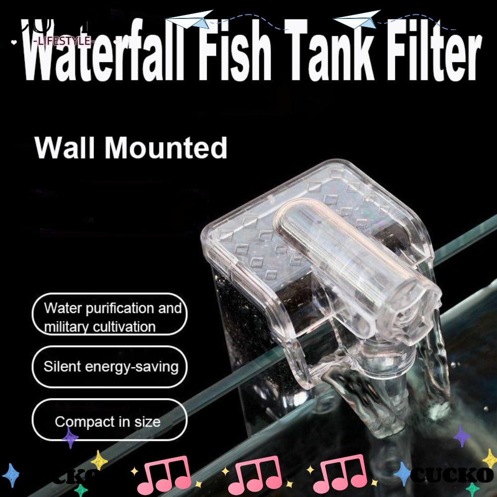 CUCKO Waterfall Fish Tank Filter, USB/plug Wall Mounted Aquarium ...