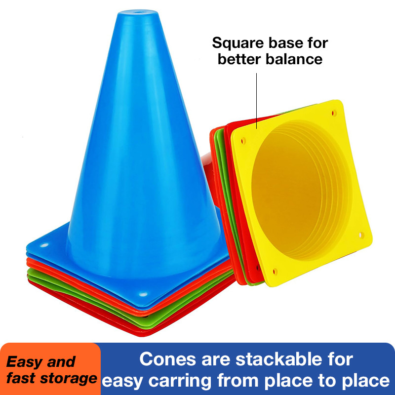 10PCS 18cm Plastic Agility Training Cone - Sports, Soccer, Traffic, and ...