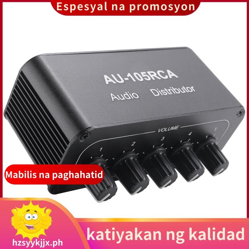 Stereo Audio Mixer 1 Input 5 Output Multi-Channel Audio Source Distributor Interface for Power ...