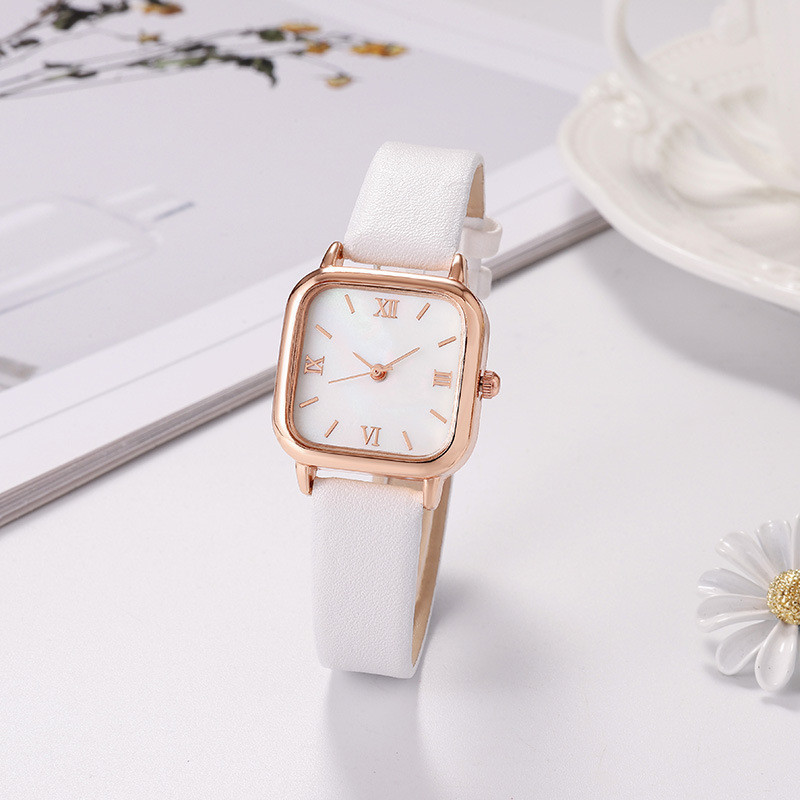 New Small Square Watch Shell Surface Roman Scale Casual Belt Quartz ...