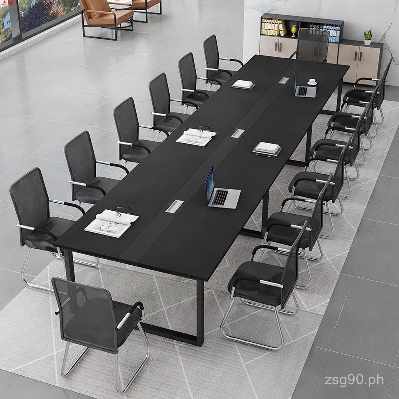 Conference Table Long Table Simple Modern Office Desk and Chair Set ...