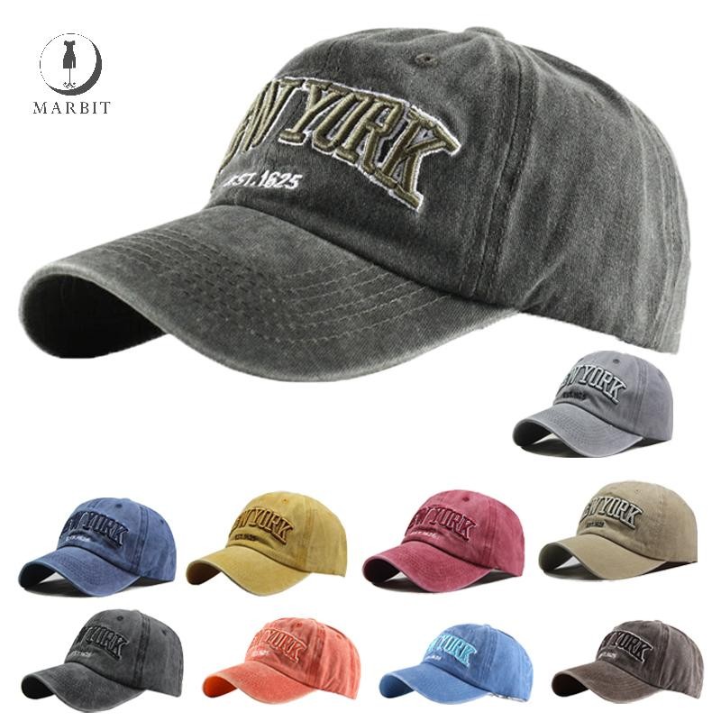 Marbit Washed Cotton Baseball Caps For Women Men Retro Letter ...
