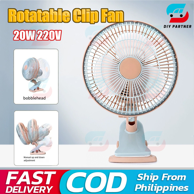 Desktop Clip Fan Electric Rechargable with Stand Shaking Head Mute Mini ...