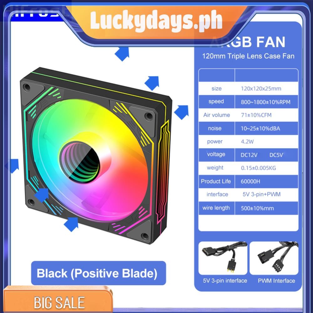 120mm Chassis Fans 1800 RPM 5V 3Pin ARGB 12V 4PIN PWM Addressable RGB ...