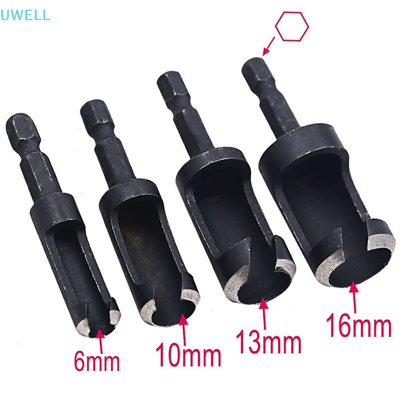 UWELL Wood Plug Cutter Drill Bit Set Straight Hole Saw Opener Router ...