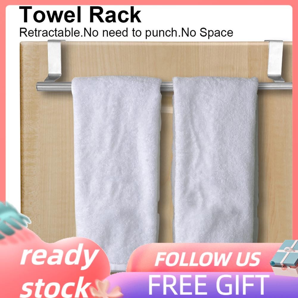 Hanhan1 Stainless Steel Retractable Bath Towel Rack Double/Single Bar ...