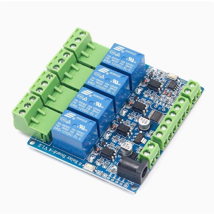 4-channel 12V relay Module with RTU RS485 modbus communication ...