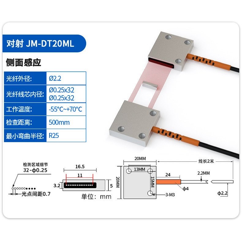 Machine Eye Matrix Rectangular Area Fiber Optical Sensors Diffuse ...