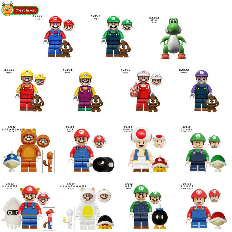 Super Mario Doll Mario Luigi Yoshi Minifigure Collection Ornaments Mini ...