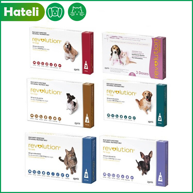 Revolution for Dog Cat Anti Tick Flea Heartworm Ear Mites and Mange ...