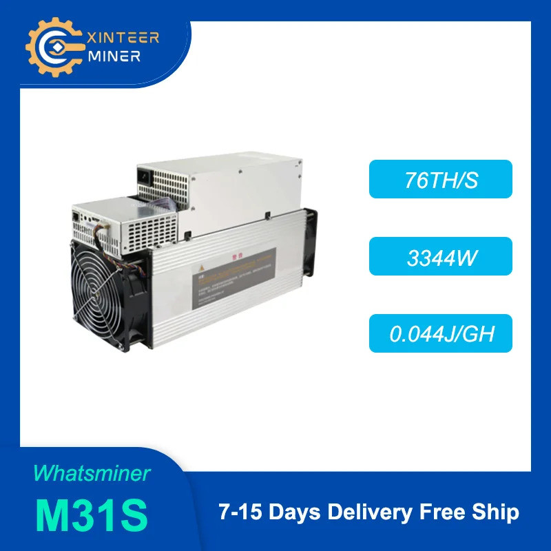 Used Whatsminer M31S 76T With PSU Used Asic Miner Crypto BTC BTH Miner Bitcoin Machine Mining ...