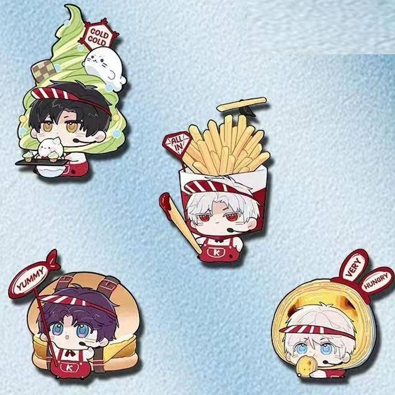 4Pcs/Lot Game Food Cosplay Love and Deepspace Cosplay Backpack Badges Xavier Zayne Rafayel ...