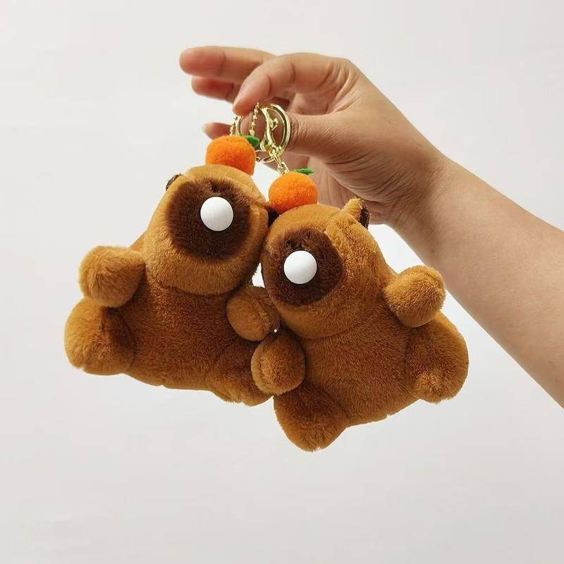 Cute Toy Blow Bubble Plush Capybara Keychain Bubble Spitting Capybara ...