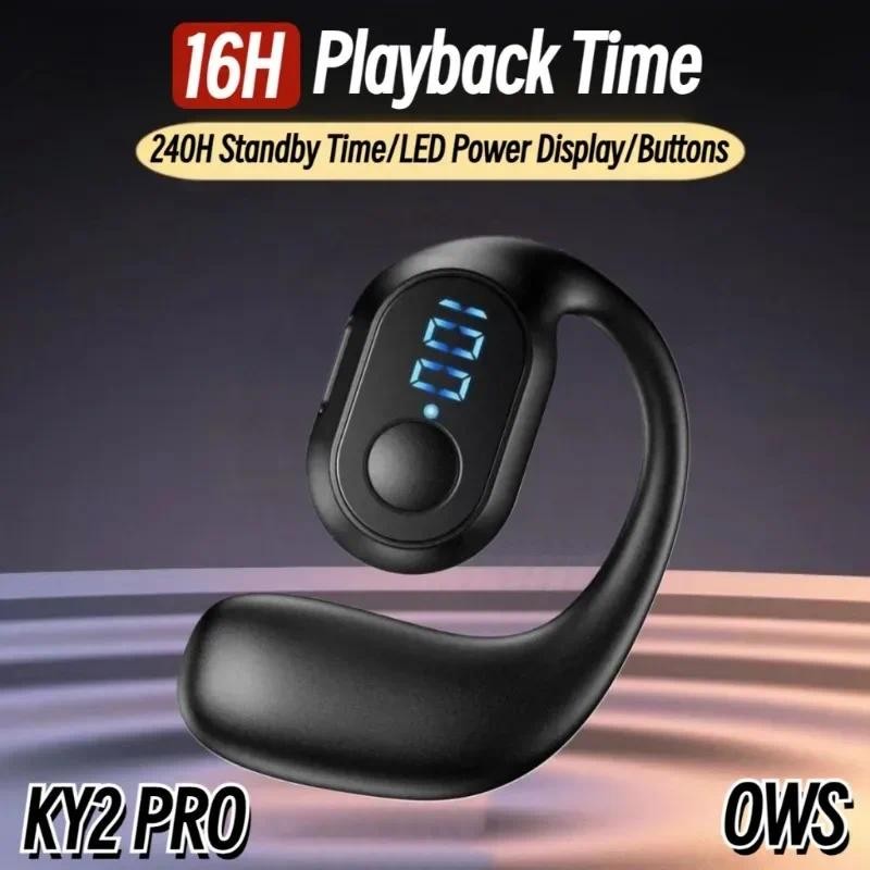 KY2 PRO Wireless Earphones Air Conduction OWS Headphone HiFi Ear-Hook ...