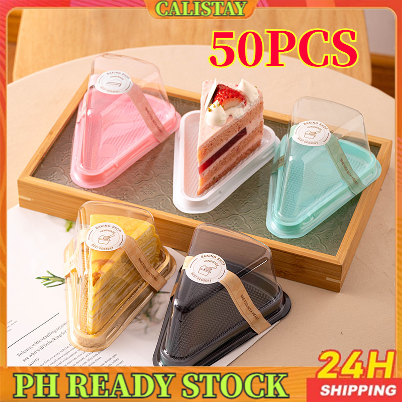 Cake Box Triangle Cake Slice Container Dessert Cup with Lid Cake ...
