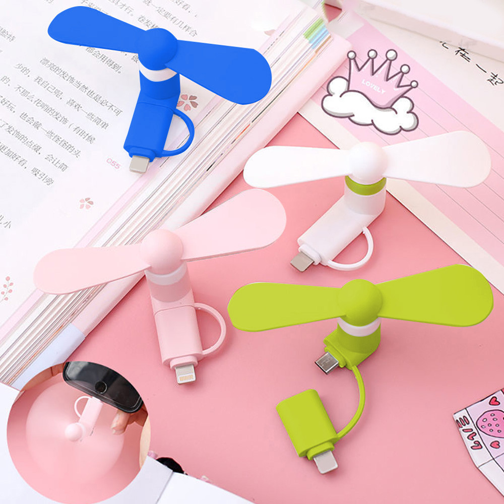 2 in 1 cellphone fan Portable Phone Fan micro -Type-C Small Mini Fan ...