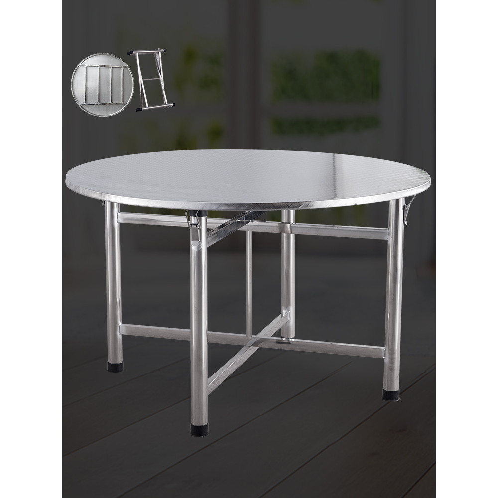 Stainless Steel Foldable Large Round Dining Table for Home Use, Rural ...