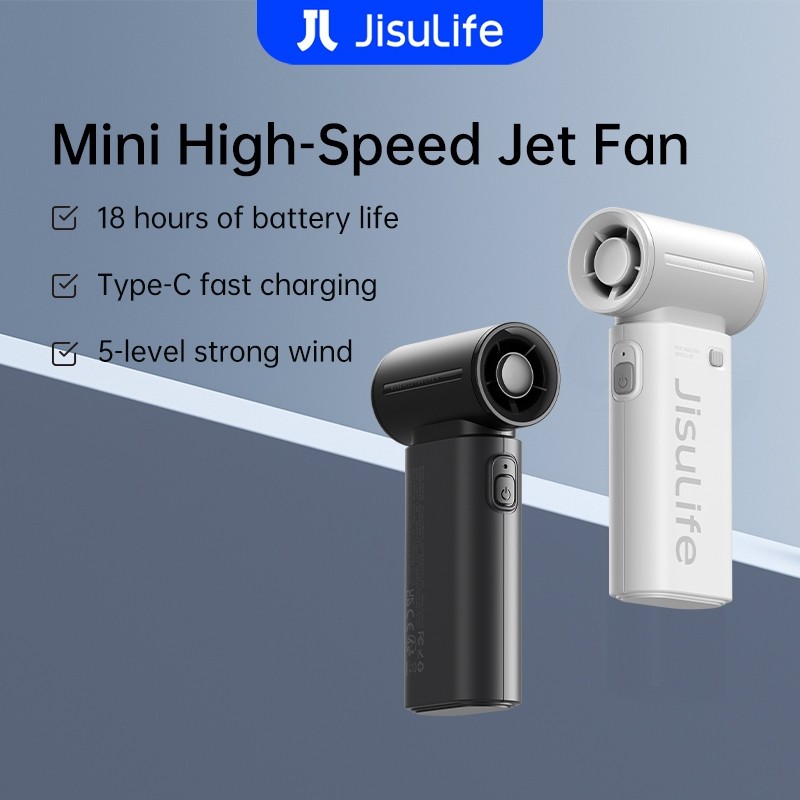 JISULIFE Handheld Life9 Mini Portable Jet Fan Rechargeable USB Fans ...