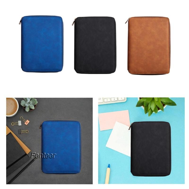 [Fenteer] Zippered Notebook Zipper Loose-leaf Notebook Planner PU ...