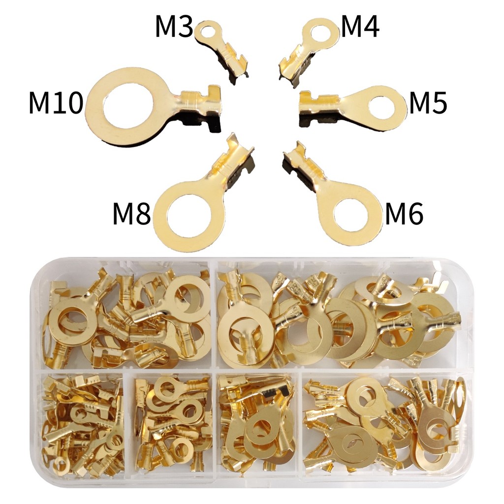 M3/M4/M5/M6/M8/M10 Ring-Terminal Wire Quick Connector Terminal Brass ...