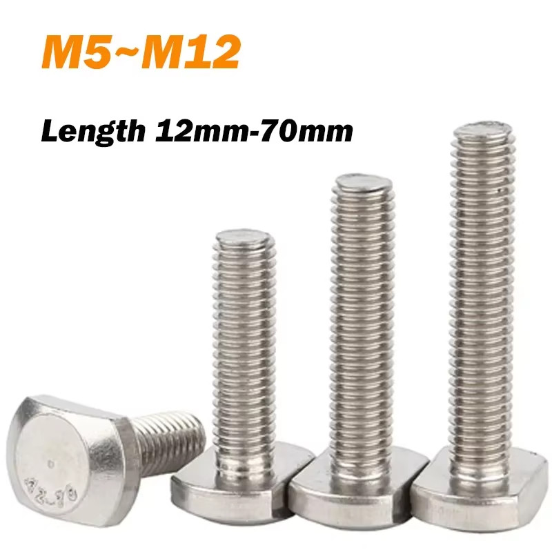 T-Slot Bolts GB37 M5 M6 M8 M10 M12 304 Stainless Steel Hammer Head Bolt T Type Hammer Head Screw ...