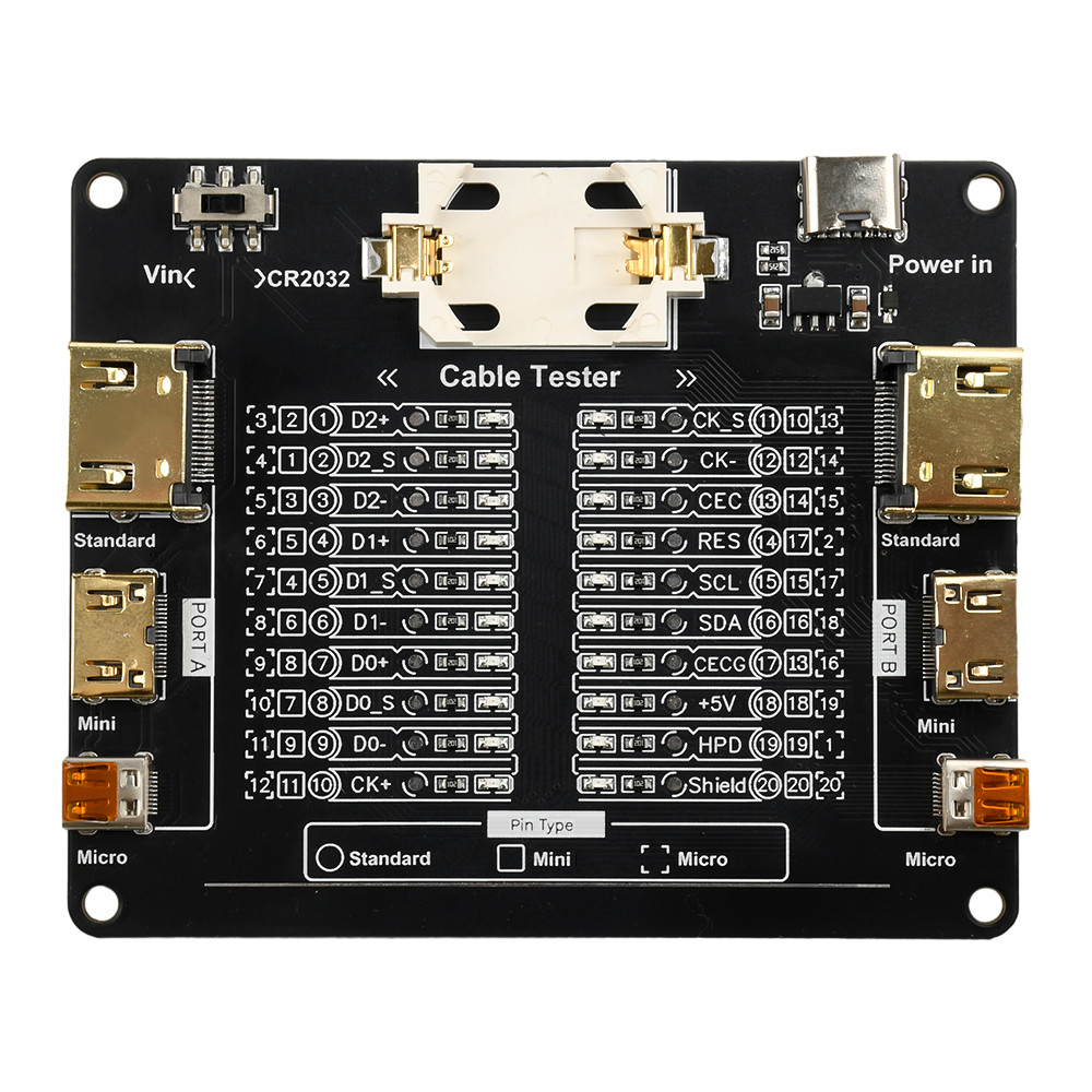 ZIQQUCU Cable test board with LED indication for standard Mini Micro A ...