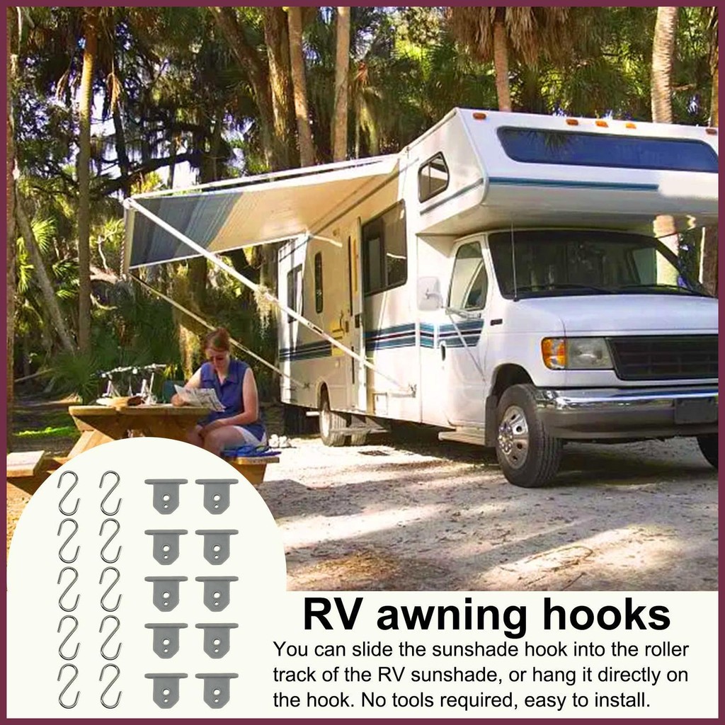 RV Awning Rail Clips RV Awning Slide Hooks 10X Rubber Weather-Resistant ...
