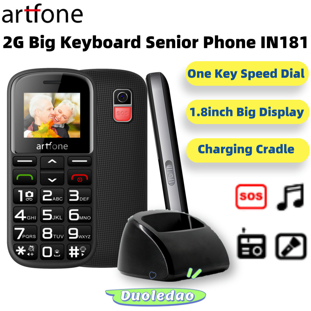 Artfone Big Keypad 2G Senior Phone CS182,Speed Dial,Charging Cradle,Big ...