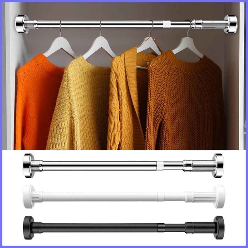 Shower Rods for Bathroom No Drill Retractable Stainless Steel Bathroom ...