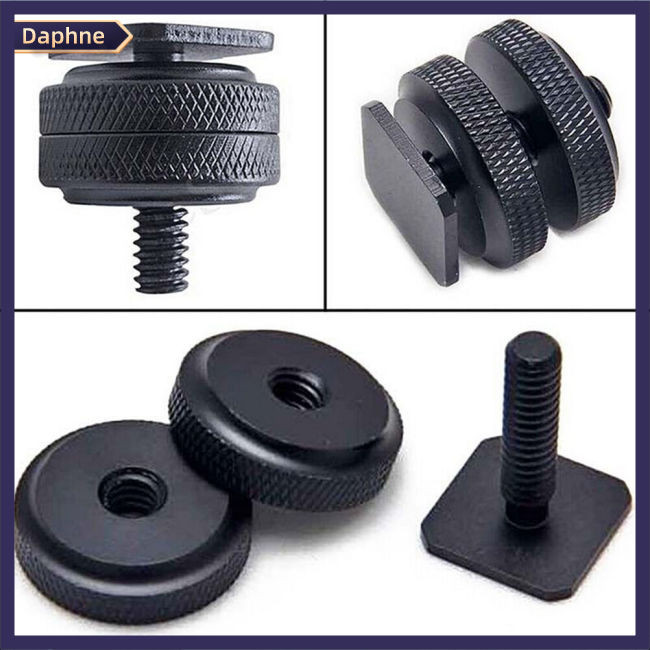Daphne 1/4" inch Dual Nuts Tripod Mount Screw to Flash Camera Hot Shoe ...