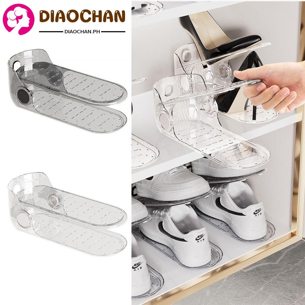 DIACHAPH Folding Shoe Rack, Saves Space Transparent Layered Partition ...