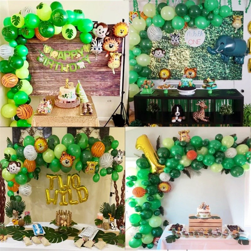 Jungle Safari Theme Party Balloon Garland Kit With Animal Balloons for ...