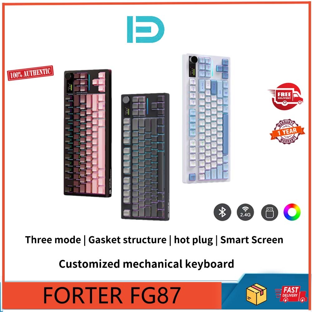 FORTER FG87 three mode customized mechanical keyboard, Gasket structure ...