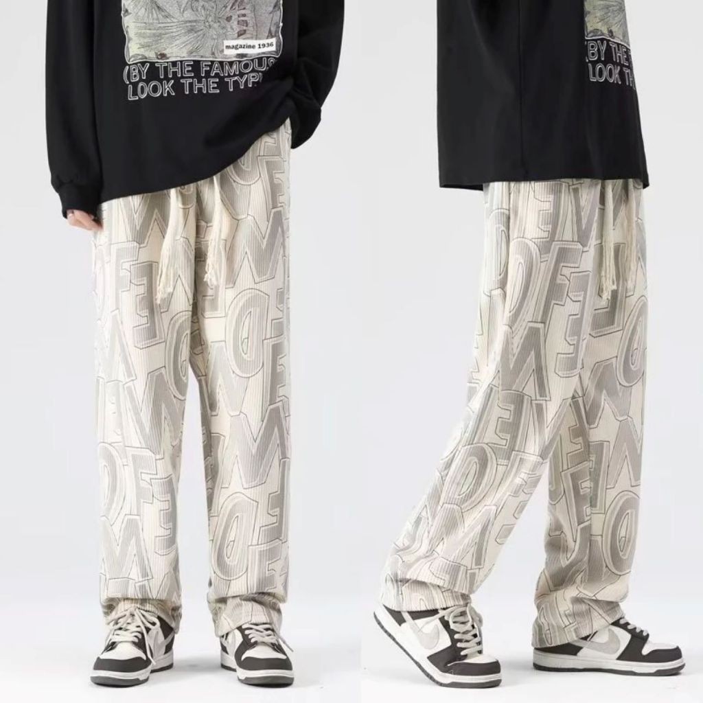 SHIVA High Quality Corduroy Pants for Men Korean Baggy Straight Cut ...