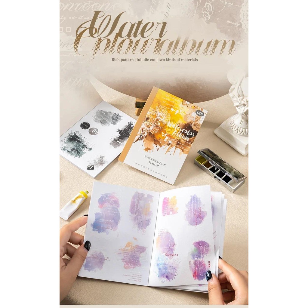 JIANWU A Watercolor Album Series Vintage Smudge Label Landscaping ...